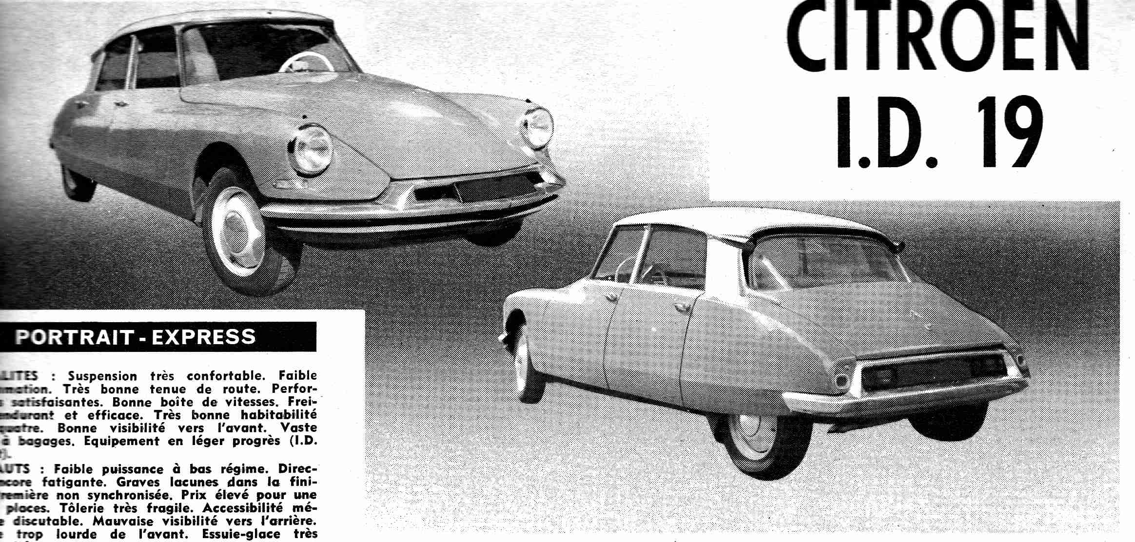 Un essai de la Citroen ID 19 en 1960